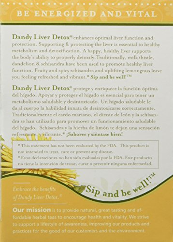 Lifestyle Awareness Teas, Caffeine Free Dandy Liver Detox Tea, 20 Count