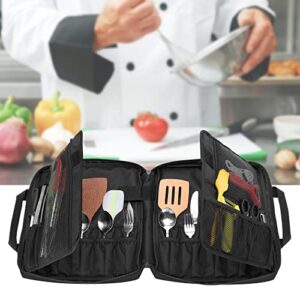 SAMDEW Chef Knife Bag with 20+ Slots, Professional Chef Storage Case with Lockhole & Multiple Pockets, Knife Carrier Travel Knife Roll Bag for Kitchen Tools & Chef Utensils, Patent Pending, Bag Only