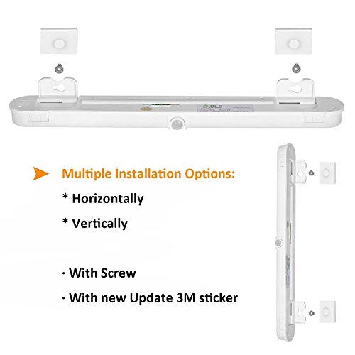 BLS T01L LED Closet Light Super Bright 20 LED Under Cabinet Lighting Battery Powered / DC Input Wireless Motion Sensing Light, Auto On Off Switch, Motion Sensor & Light Sensor, Light Beam Adjustable