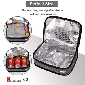 MIER 2 Compartment Lunch Bag Small Lunch Box Bundle