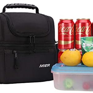 MIER 2 Compartment Lunch Bag Small Lunch Box Bundle