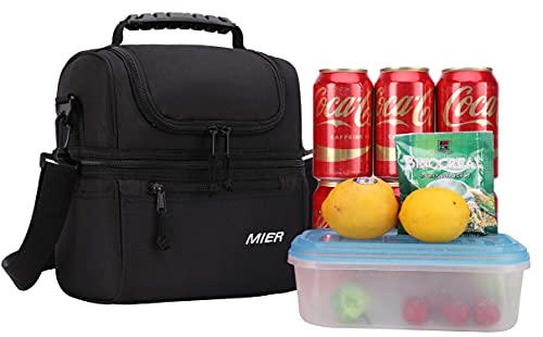 MIER 2 Compartment Lunch Bag Small Lunch Box Bundle