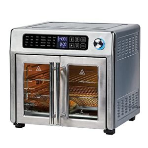 emeril lagasse 26 qt extra large air fryer, convection toaster oven with french doors, stainless steel