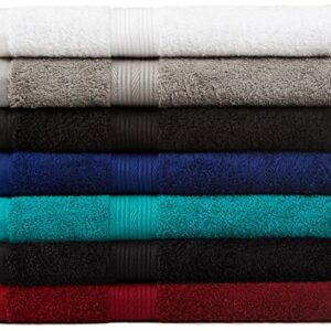 Amazon Basics 6-Piece Fade Resistant Bath, Hand and Washcloth Towel Set - Black