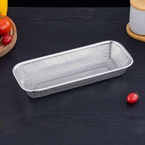 Tonsny Dishwasher Basket Stainless Steel Mesh Silverware Strainer Drying Rack Utensil Holder Cutlery Silverware Basket with Round Hole, Sliver, Dishwasher-BS2H