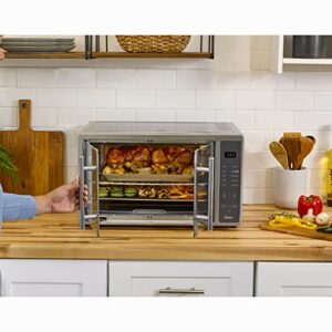 Oster Air Fryer Oven, 10-in-1 Countertop Toaster Oven, XL Fits 2 16" Pizzas, Stainless Steel French Doors