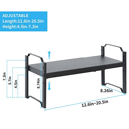 X-cosrack Expandable Shelf for Kitchen Cabinet, Adjustable Cabinet Shelf Organizers for Kitchen Counter, Cabinet Countertop Shelf Rack Organizer, Adjustable Length Height, Stackable Design(Set of 1)