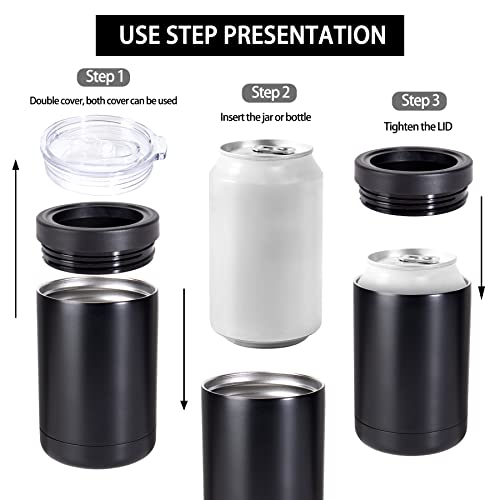 Can Cooler 3in x 4.25in Can Cooler insulated 3-in-1 Stainless Steel Beer Can Cooler universal (1pack)