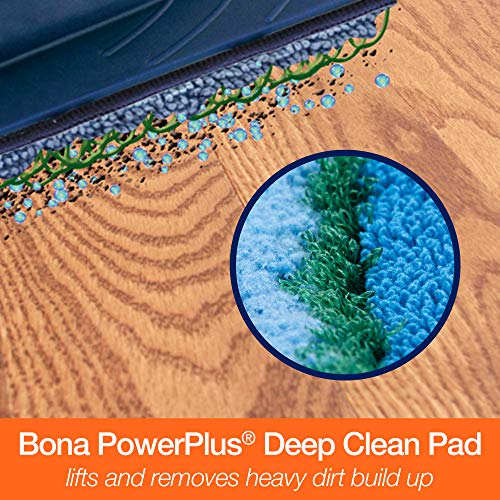 Bona Microfiber Pad 3-Pack includes Dusting, Cleaning, and Deep Cleaning Pad, for Hardwood and Multi-Surface Floors, fits Bona Family of Mops