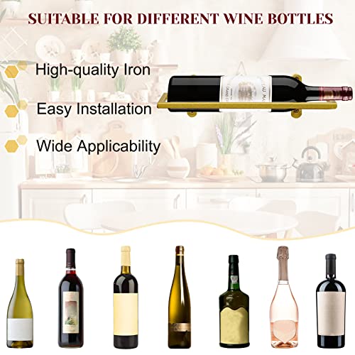 YALINKA 9Pcs Metal Wall Mounted Wine Racks, Hanging Wine Bottle Display Organizer Holder, Red Wine Rack for Home Kitchen Bar Decor