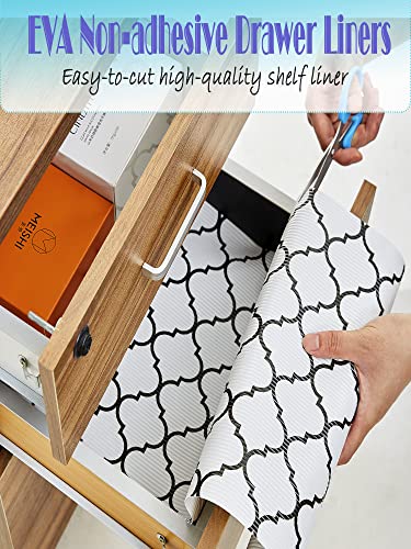 BHCORNER White Shelf Liners For Kitchen Cabinets 12"x20FT Cabinet Liner,Waterproof Contact Paper For Cabinet ,Easy To Cut Drawer Liner For Kitchens Non-Slip Refrigerator Liners For Shelves(12x240inch)