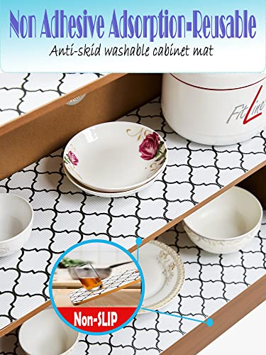 BHCORNER White Shelf Liners For Kitchen Cabinets 12"x20FT Cabinet Liner,Waterproof Contact Paper For Cabinet ,Easy To Cut Drawer Liner For Kitchens Non-Slip Refrigerator Liners For Shelves(12x240inch)