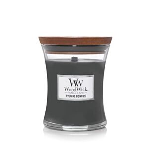 woodwick evening bonfire medium hourglass candle, 9.7 oz.