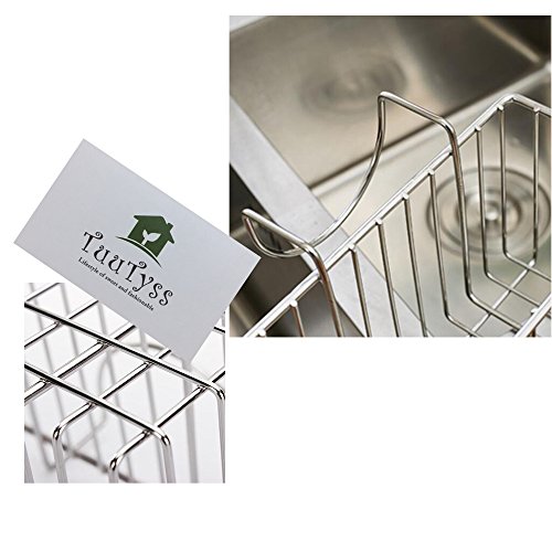 TuuTyss Stainless Steel Large Capacity Hanging Sink Caddy Organizer Sponge Holder Rack for Kitchen with Dish Cloth Rod