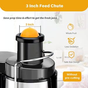 Juicer Upgraded 400W Juicer Machines, 2 Speeds Stainless Steel Juice Maker, Juicer Extractor Press Centrifugal for Whole Fruit and Vegetables with Anti-drip Function, Detachable Easy To Clean