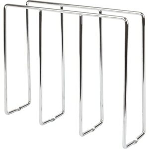 hardware resources polished chrome u-shapred tray divider for organizing baking sheets, trays, and cutting boards. bottom mounting.