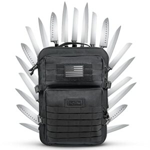 chef knife bag tactical backpack | knife carrying case with 30+ pockets for knives and culinary tools | knife organizer bag for chefs & culinary students | knives & tools not included (xl size)