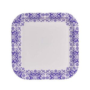 Glad Square Disposable Paper Plates for All Occasions | Soak Proof, Cut Proof, Microwaveable Heavy Duty Disposable Plates | 8.5" Diameter, 50 Count Bulk Paper Plates