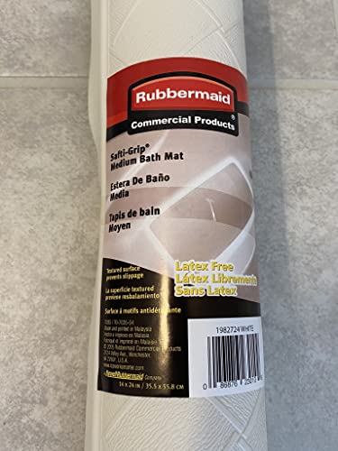 Rubbermaid Commercial Products Safti-Grip Bath and Shower Mat, Medium, White, Non-Slip for Tub