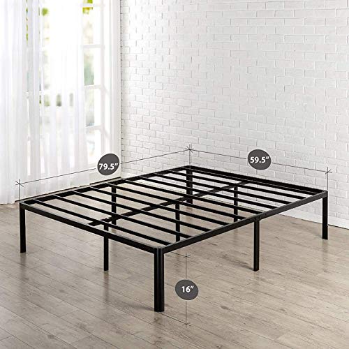 ZINUS Van 16 Inch Metal Platform Bed Frame / Steel Slat Support / No Box Spring Needed / Easy Assembly, Queen