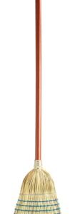 Rubbermaid Commercial Products Heavy-Duty Corn Broom, 1 1/8-Inch Wood Handle, Blue, Indoor/Outdoor Broom for Courtyard/Garage/Lobby/Mall/Office