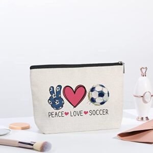 Soccer Gifts Soccer Cosmetic Bag for Girls, Soccer Coach Gifts, Soccer Team Gifts for Football Lovers Players Fans Birthday Gifts for Women Her Girl Teens Football Gifts for Girls