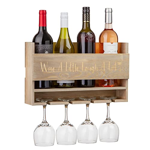 Noble Nest Wine Rack Wall Mounted | Wine Glass Rack | Wine Glass Holder Birthday Gifts for Her | Gifts for Mom | Gift for Wine Lovers | Farmhouse Wall Decor | Hanging Wine Rack