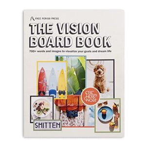 free period press vision board book, 700+ words & images in all categories, for visualizing your life goals & dreams, playful, stylish and diverse pictures for collage making & scrapbooking