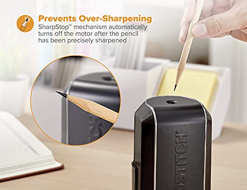 Bostitch Vertical Electric Pencil Sharpener, Powerful Stall-Free Motor, Prevents Over-Sharpening, Black (EPS5V-BLK)