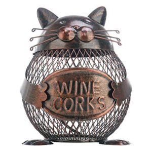 too-arts practical kitten wine cork container iron piggy bank handcraft home decoration gift