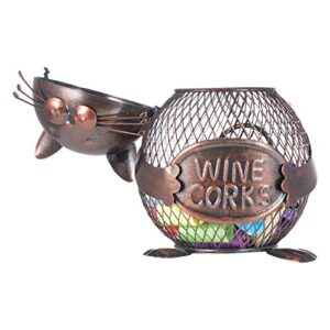 Too-arts Practical Kitten Wine Cork Container Iron Piggy Bank Handcraft Home Decoration Gift