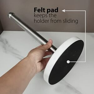 Songtec Marble Paper Towel Holder Countertop, Weighted Base Kitchen Paper Holder Counter, Stand Paper Roll Holder - One Hand Pull & Tear