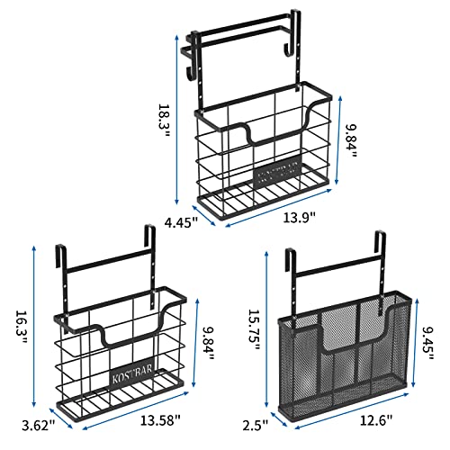 KOSTBAR Over The Cabinet Door Organizer, Cutting Board Organizer With Towel Rack, Wall Mount Storage Basket, Kitchen Cabinet Organizer For Baking Sheet, Cookie Sheet, Plastic Wrap 3 Pack