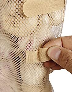 Hanging Mesh Storage Bags 5Pack Potatoes Bags Onion Bags Mesh Garlic Net Bags Long and Large Reusable Net Storage Produce Bags (Beige)