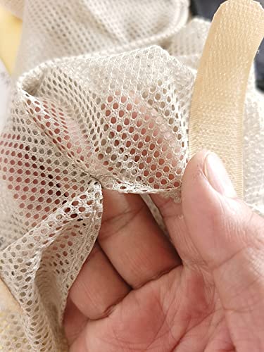 Hanging Mesh Storage Bags 5Pack Potatoes Bags Onion Bags Mesh Garlic Net Bags Long and Large Reusable Net Storage Produce Bags (Beige)