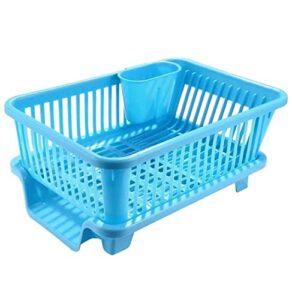 indiabigshop 3 in 1 large sink set dish rack drainer drying rack washing basket with tray for kitchen, dish rack organizers, utensil drying rack, plastic dish rack, small dish rack – 44 cm