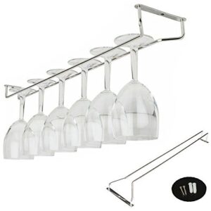 Fangfang Stainless Steel Wine Glass Hanger Rack, Wall Mounted Wine Rack,Under Cabinet Stemware Rack (21 Inch)