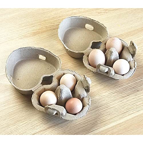 Heidi 3 Egg Carton 3-Count Paper Egg Cartons 24 pack Heart Shaped with Egg Carton Label Stickers and Jute Twine 3 cell carton for Backyard Chicken Lover Gifts