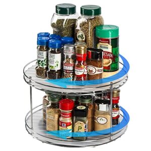 j jackcube design 2 tier lazy susan turntable cabinet organizer – rotating spice rack storage container – medicine storage holder for cabinets, pantry, fridge, countertops – mk533a