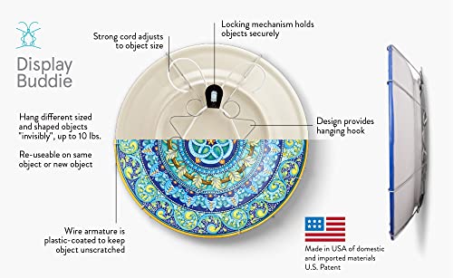 Display Buddie Medium Adjustable Plate Hanger for Plates, Platters, Bowls & Other Objects 10-16" Overall, and up to 10 lbs.