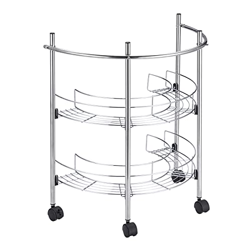 L&H Unico Under The Sink Organizer Pedestal Storage Rack Stand with 2 Tier Shelves Hand Towel Bar for Bathroom Kitchen,Stainless Steel,Chrome