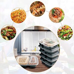 Pinshion 20 Pack Meal Prep Containers 2 Compartment Bento Box 950ML/ 32 OZ Microwavable Food Containers with lids, Food Storage Containers, Durable BPA Free Plastic Reusable Food Storage Containers