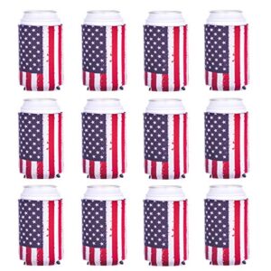 can cooler sleeve 12pcs usa flag can coolers bulk neoprene for can and bottle 120z