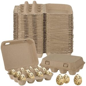 60 pieces quail egg cartons paper pulp egg basket 3 x 4 square dozen egg crates blank cardboard quail egg holder container reusable egg storage tray for home family kitchen refrigerator farmhouse