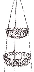 SimpleHouseware 3-Tier Fruit Hanging Basket, Bronze