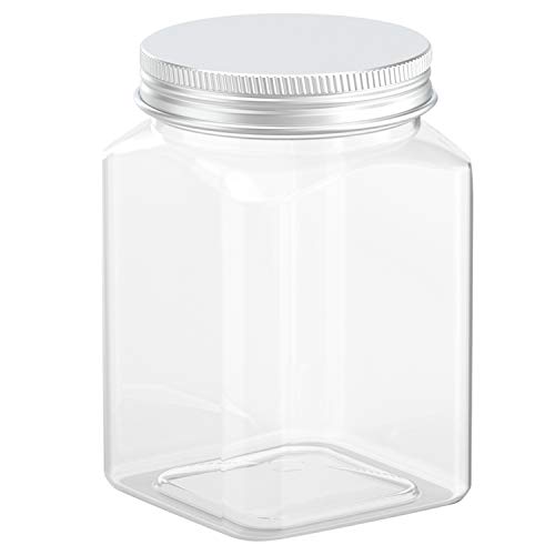 24 Ounce Clear Plastic Jars Storage Containers With Lids For Kitchen & Household Storage Airtight Container 3 PCS