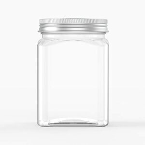 24 Ounce Clear Plastic Jars Storage Containers With Lids For Kitchen & Household Storage Airtight Container 3 PCS