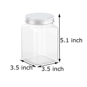 24 Ounce Clear Plastic Jars Storage Containers With Lids For Kitchen & Household Storage Airtight Container 3 PCS