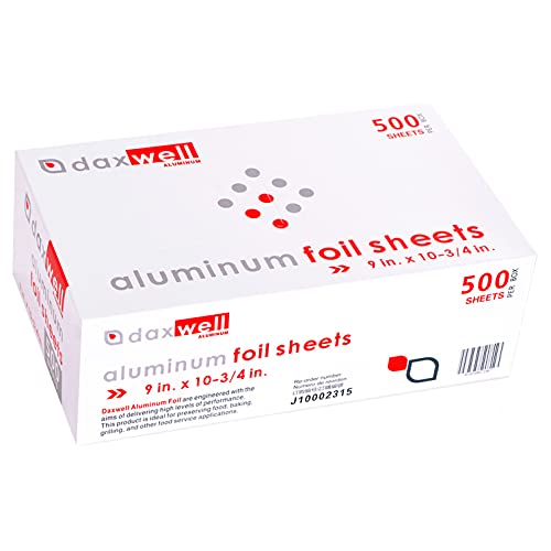 Daxwell Aluminum Foil Interfolded Pop-Up Sheets, 9" x 10.75", J10002315B (Box of 500)