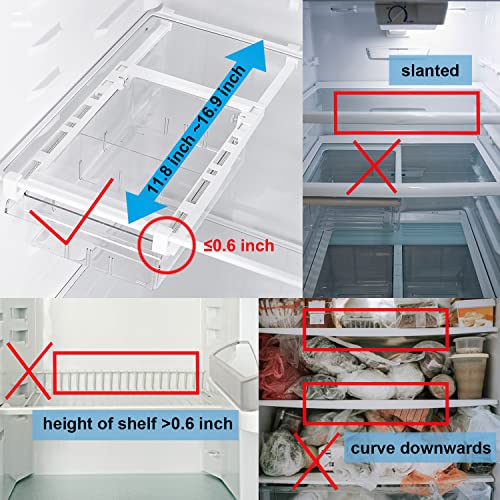 Yatmung Fridge Drawer organizer and storage clear box (with Removable Dividers), Adjustable fridge storage containers for Egg/Fruit/Vegetable/cheese, refrigerator organizer bins pull out drawer, 2-Pack